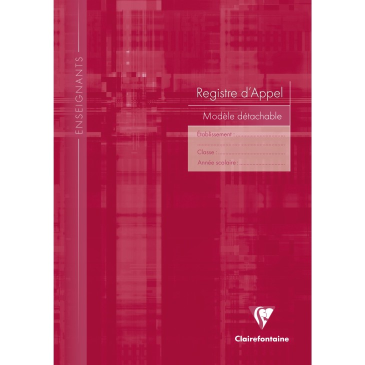 Registre d'appel journalier enseignant piqué - Clairefontaine