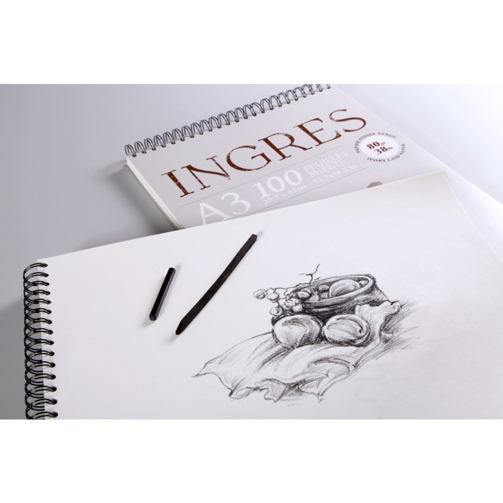 Bloc papier pastel spiralé Ingres Etude 80g - Clairefontaine