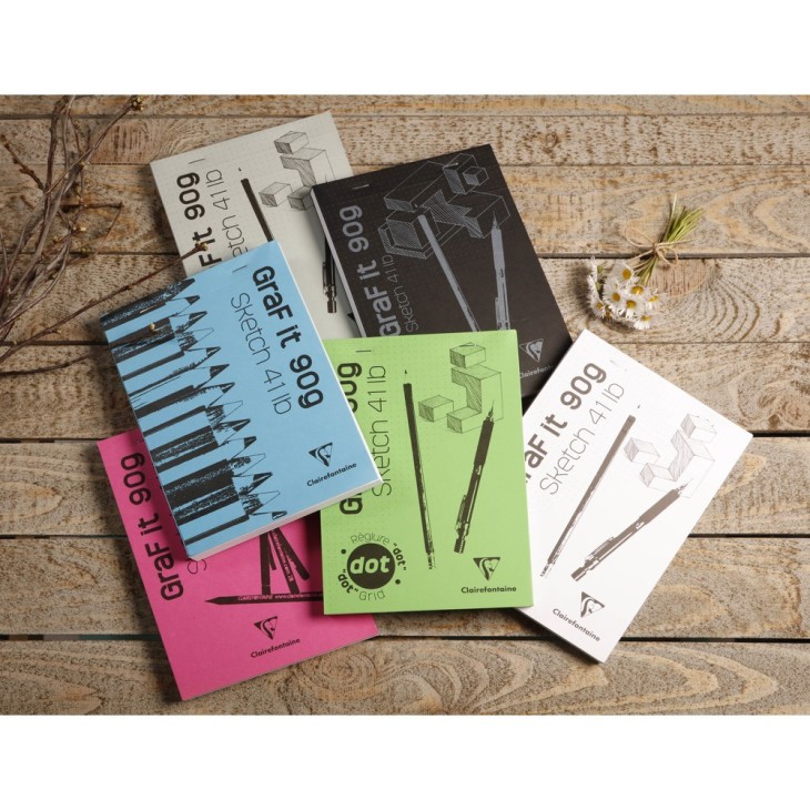 Bloc papier sketch agrafé sketch Graf'IT 90g - Clairefontaine