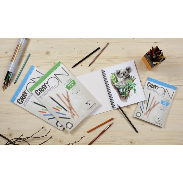 Bloc papier croquis spiralé Cray'ON - Clairefontaine